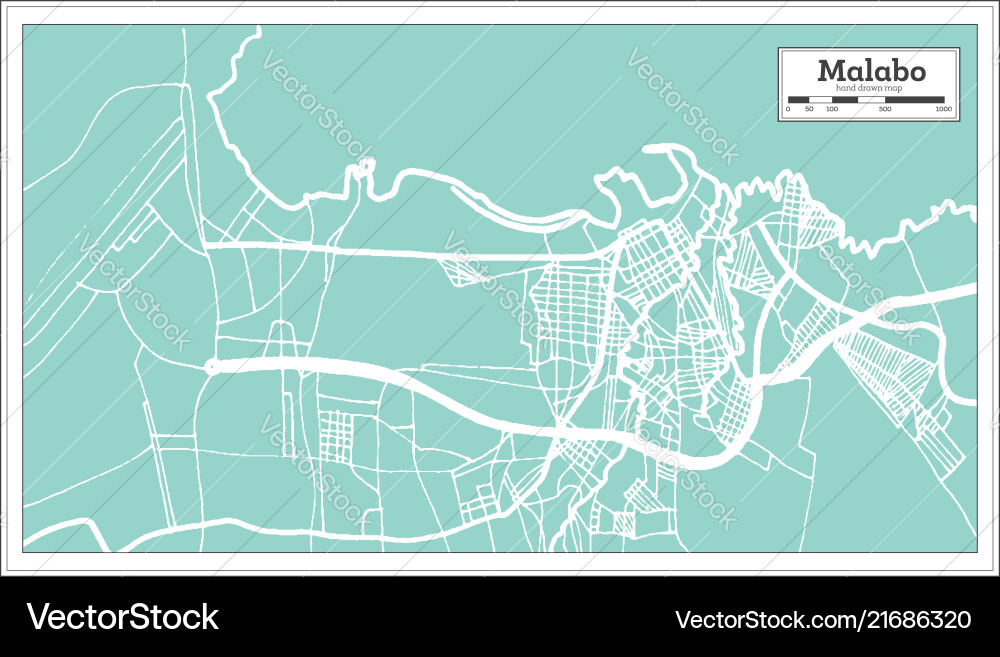 Malabo City Map - Equatorial Guinea Royalty Free Vector
