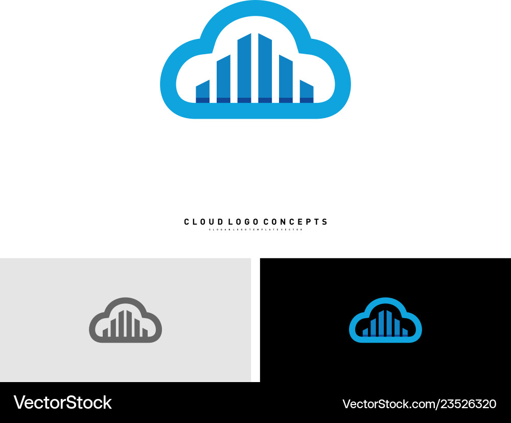 Modern building cloud logo design concept Vector Image