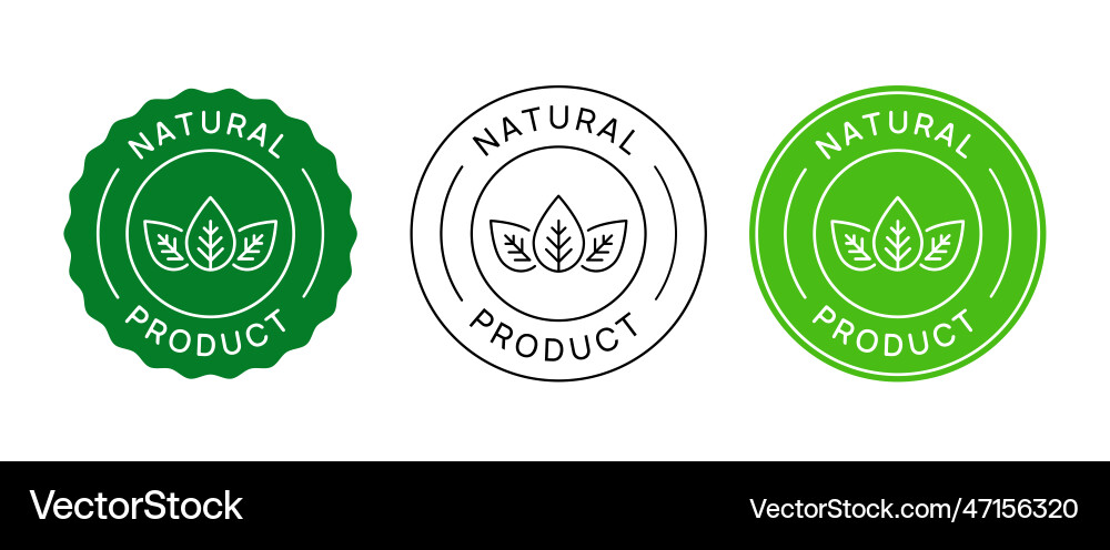 Natural Product Circle Label Royalty Free Vector Image