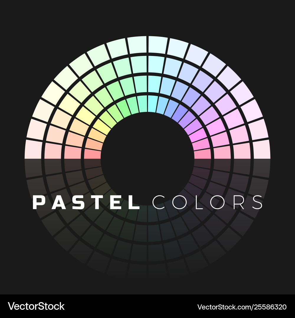 Pastel Color Semicircle Palette Royalty Free Vector Image