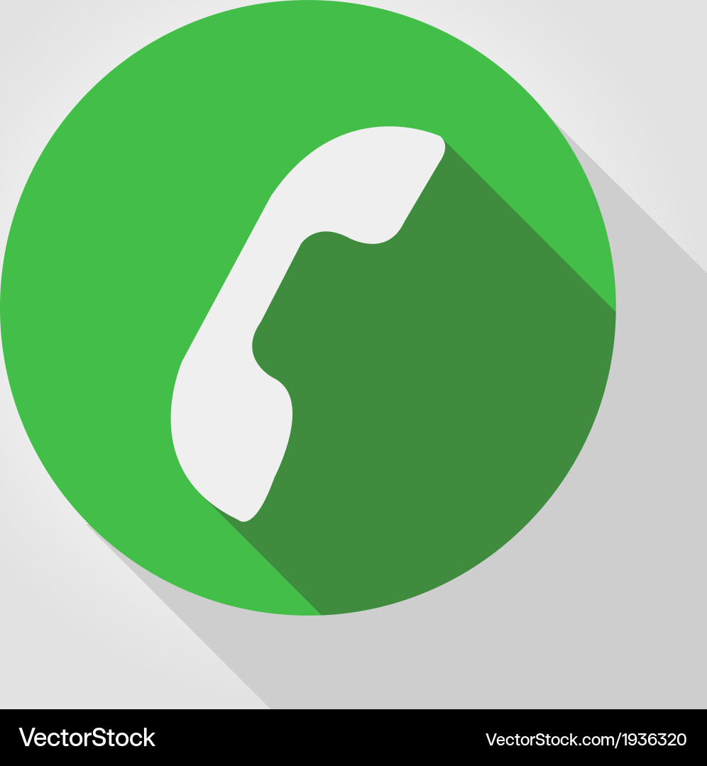 Phone icon green flat design Royalty Free Vector Image