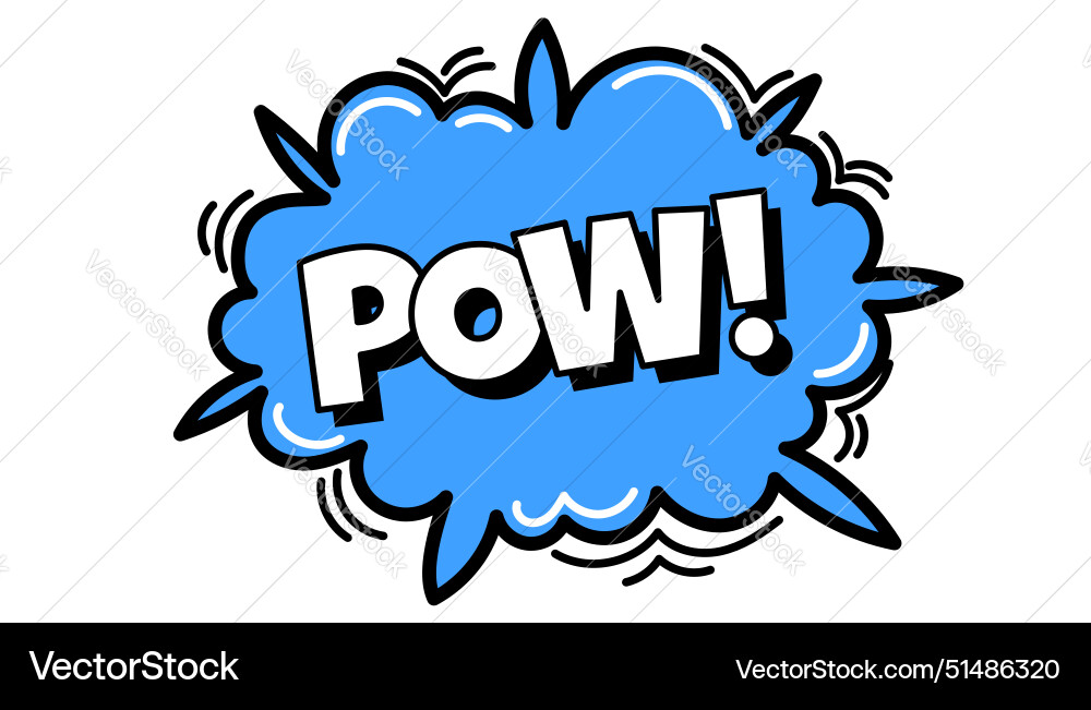 Pow comic bubble sound dialogue speech bubbles Vector Image