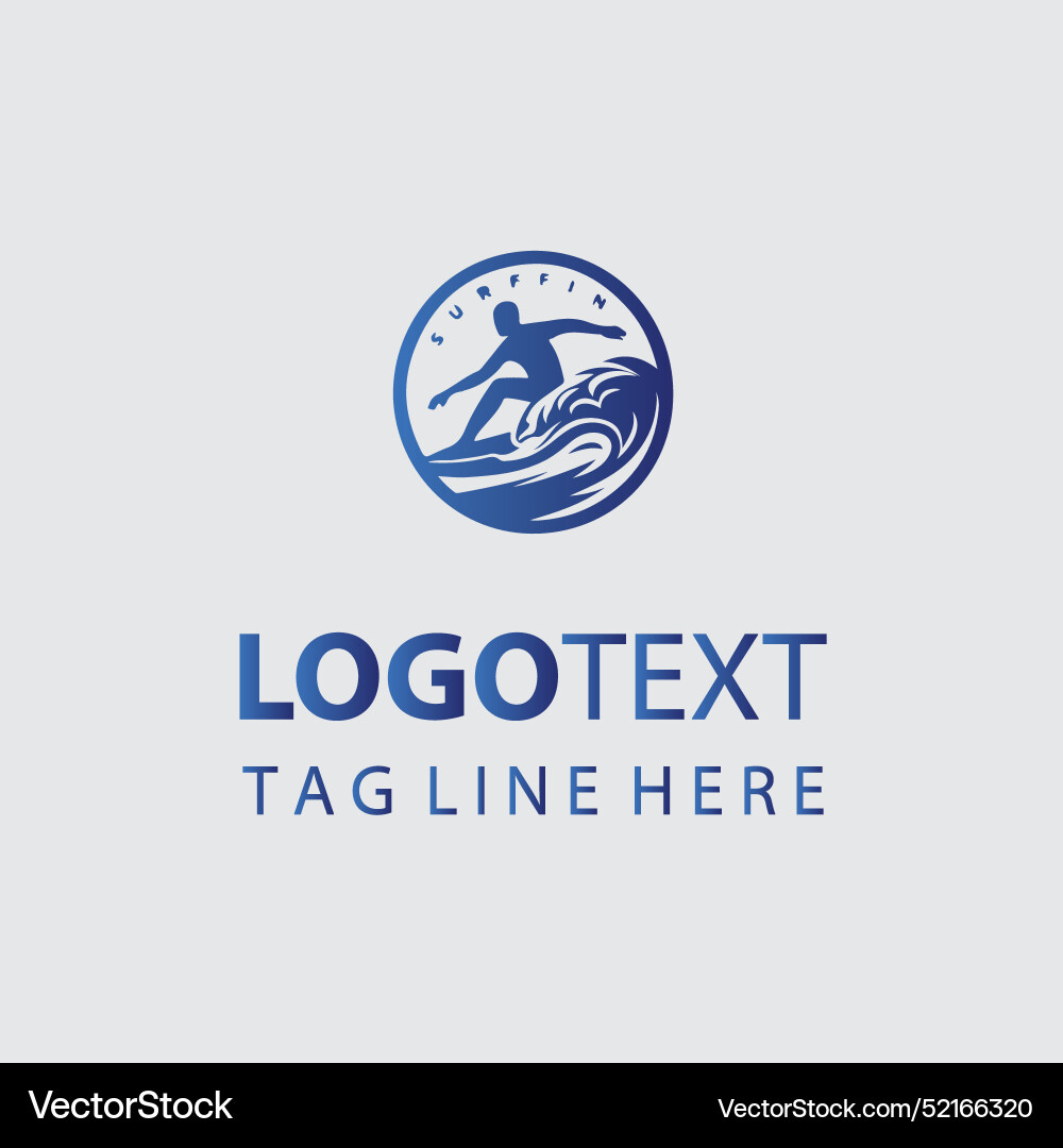 Surfing logo Royalty Free Vector Image - VectorStock