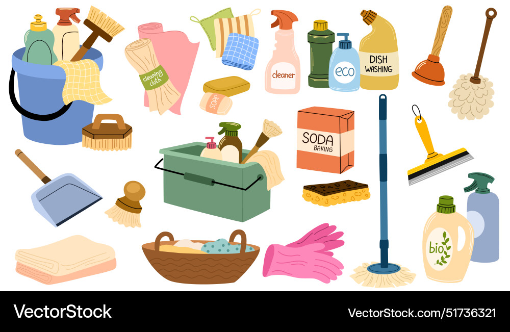 2013 cleaning set Royalty Free Vector Image - VectorStock