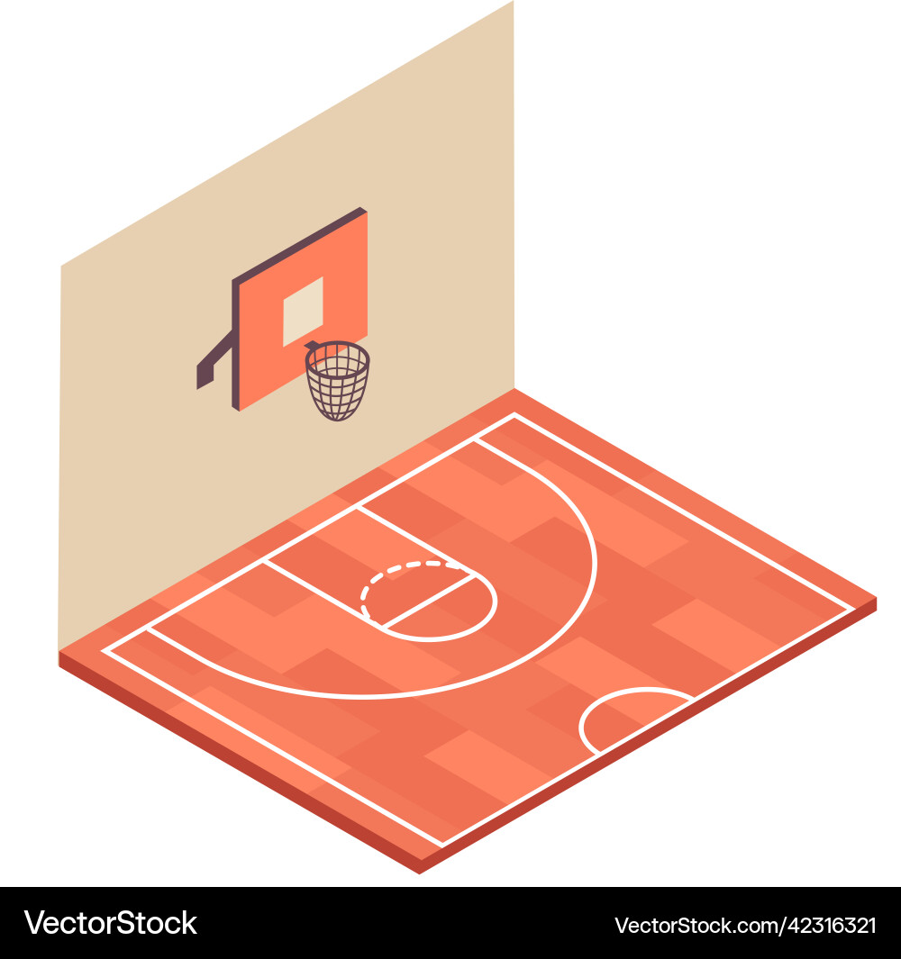 Basketball field icon Royalty Free Vector Image