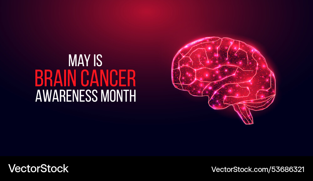 Brain cancer awareness month concept banner Vector Image