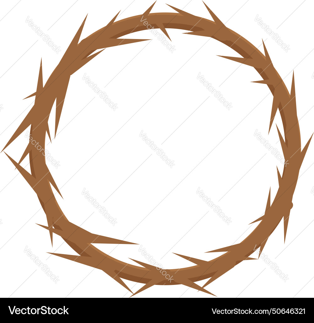 Christ spike crown icon cartoon holy Royalty Free Vector