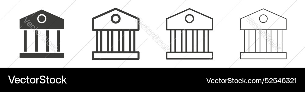 Courthouse icon set on white background Royalty Free Vector
