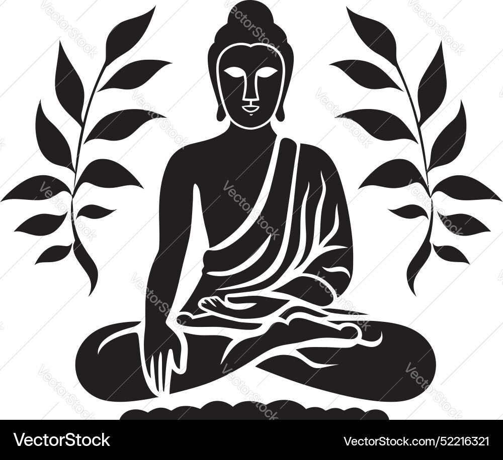 Enlightenments grace lord buddha emblem buddhas Vector Image