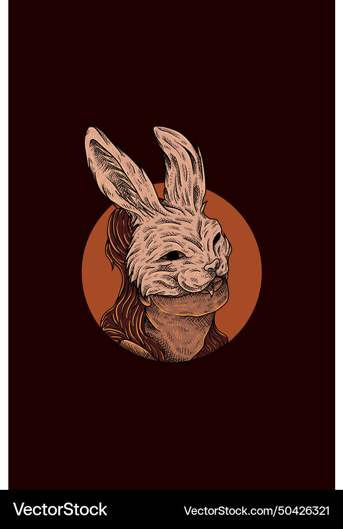 Girl with rabbit mask Royalty Free Vector Image