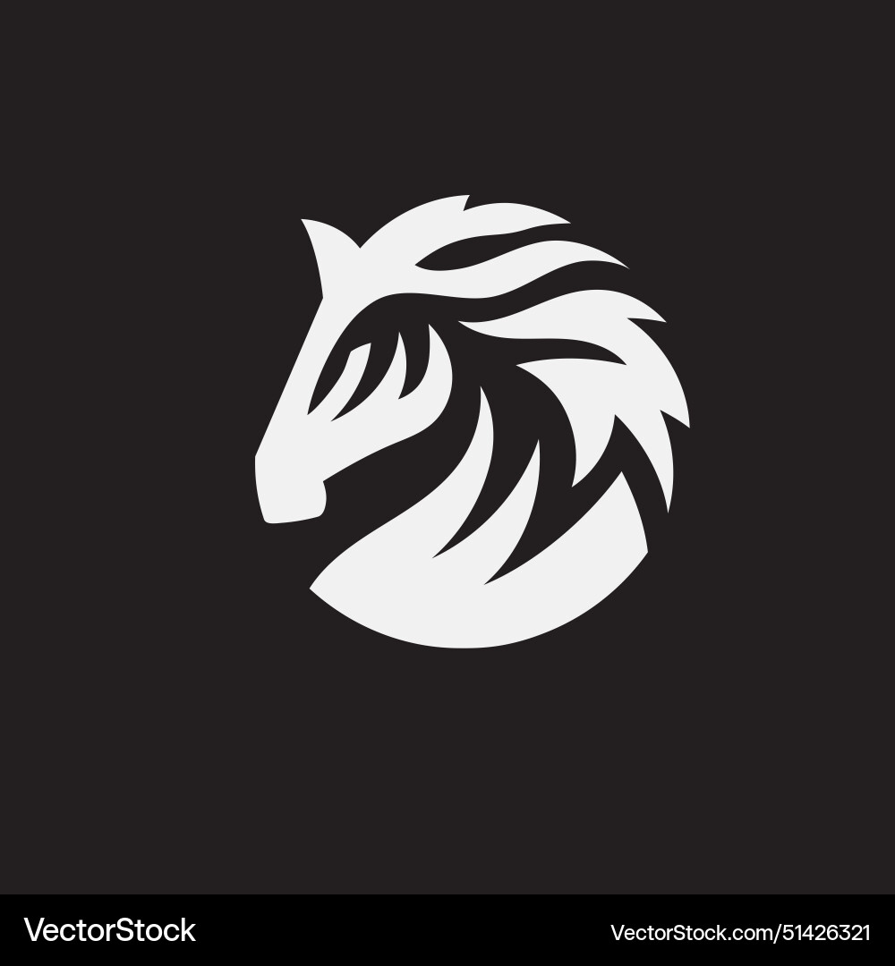 Horse head symbol with in circular style Vector Image