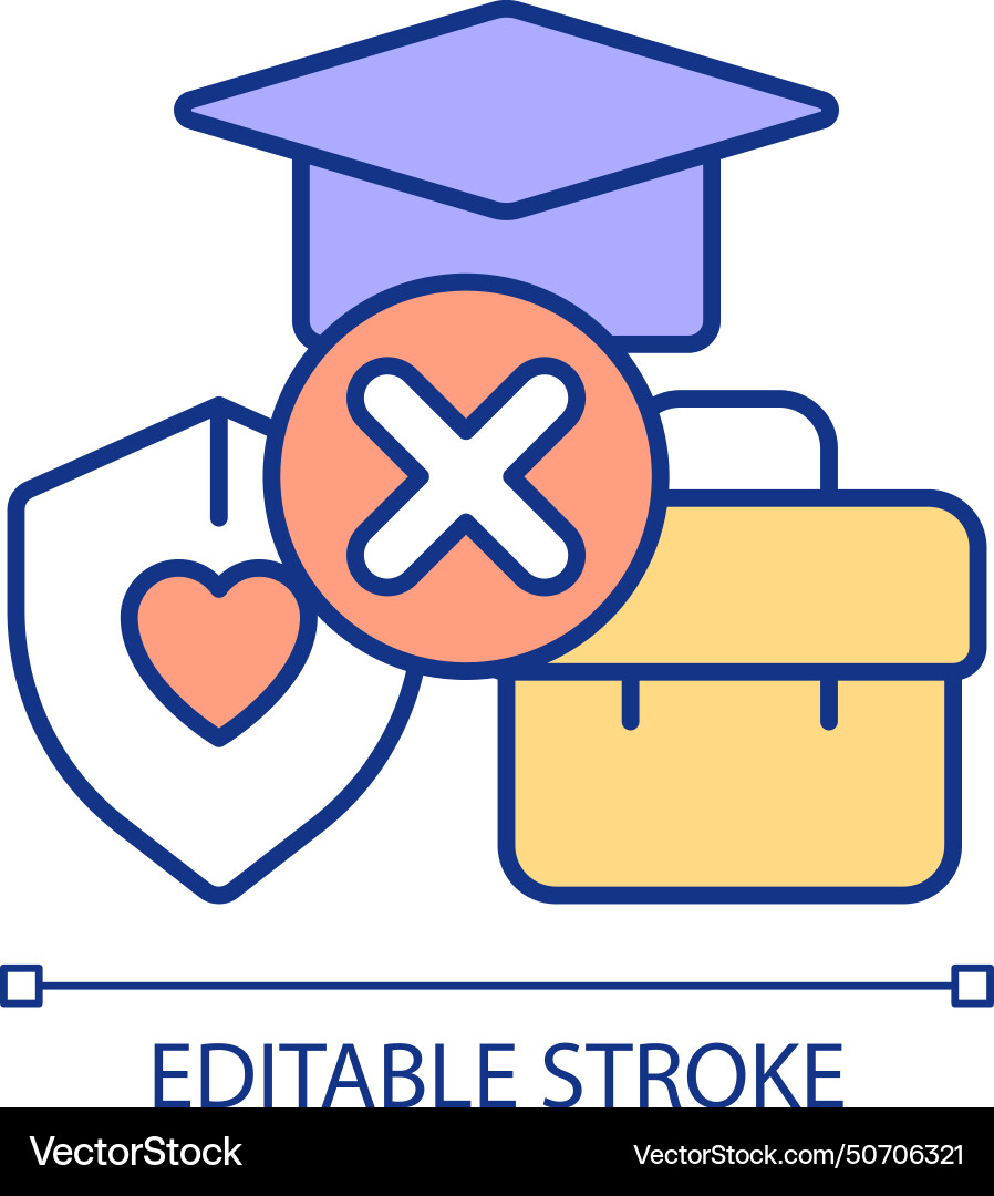 Limited access to welfare rgb color icon Vector Image