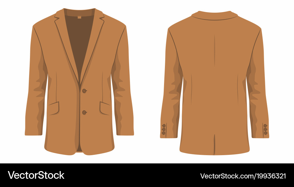 Mens brown business suit Royalty Free Vector Image