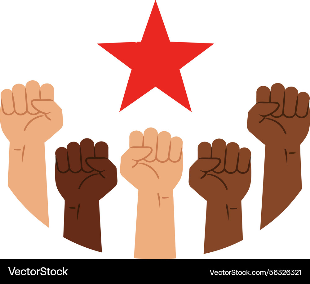 Raised Fists for Unity & Justice Royalty Free Vector