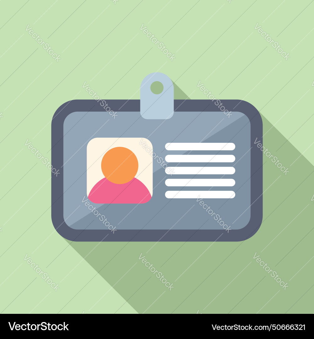 Registration id card icon flat new Royalty Free Vector Image