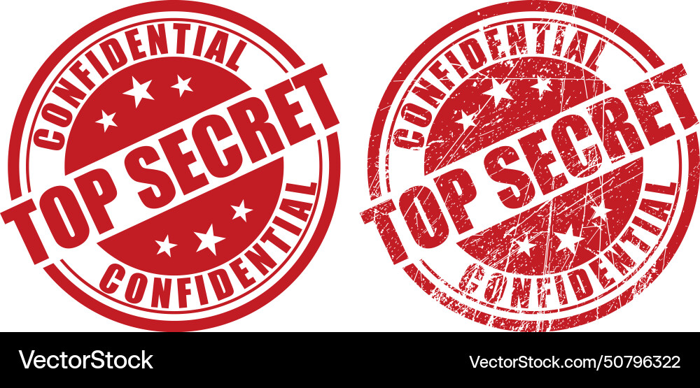 Confidential round stamp design Royalty Free Vector Image