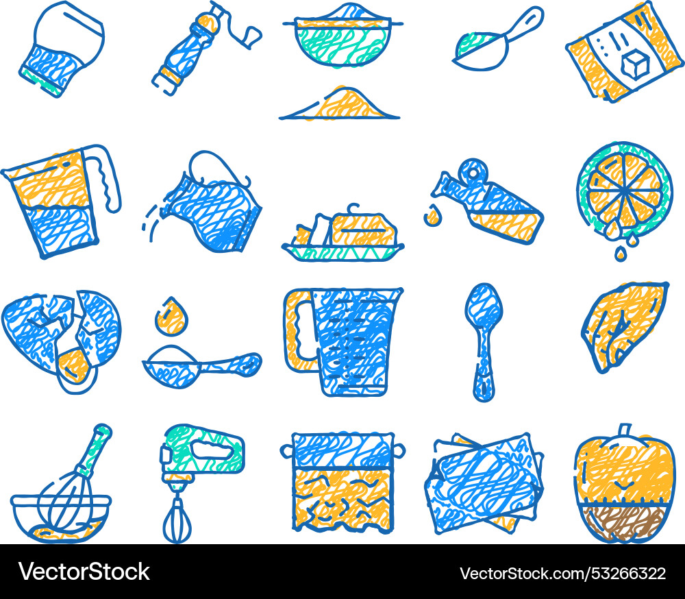 Cook instruction for prepare food icon hand drawn Vector Image
