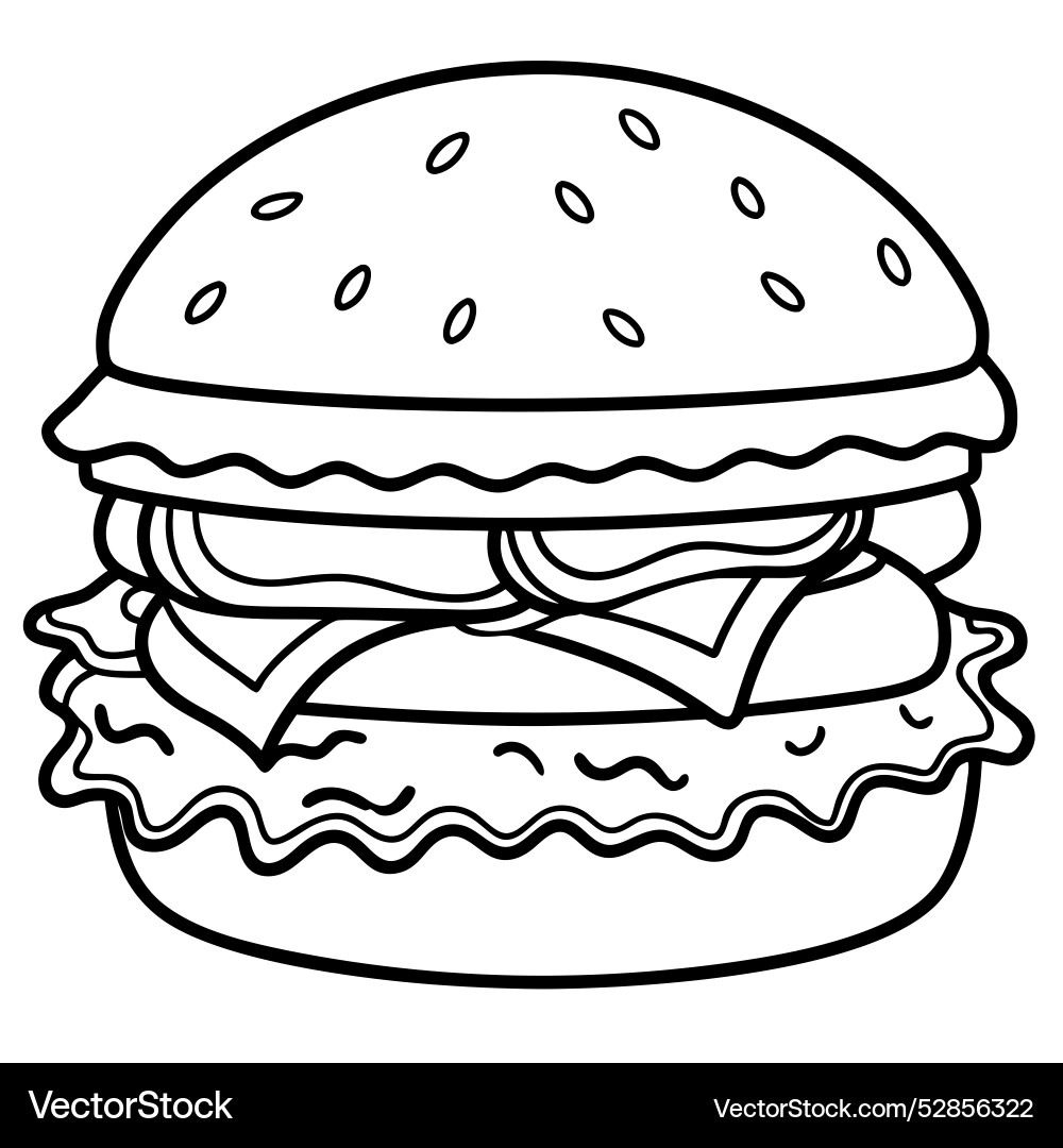 Double pink burger with crispy bacon and cheese – Royalty-Free Vector ...