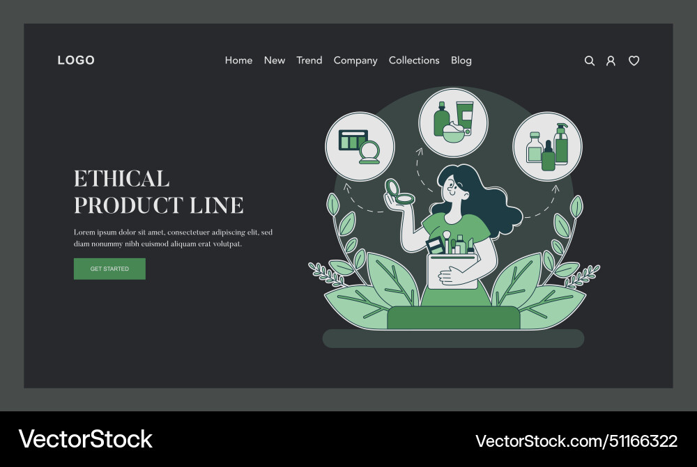 Ethical cosmetics flat Royalty Free Vector Image