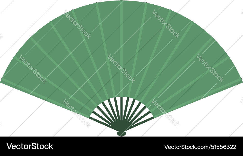 Green hand fan open creating fresh air flow Vector Image