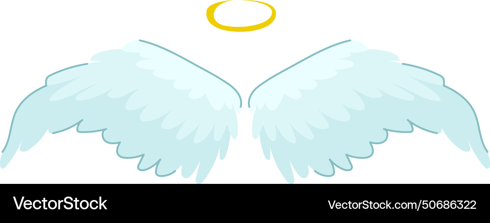 Halo wing angel cartoon Royalty Free Vector Image