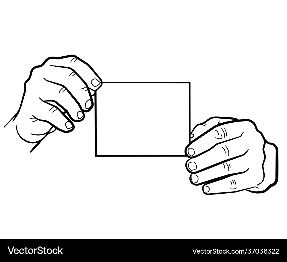 Hands holding paper sheet Royalty Free Vector Image