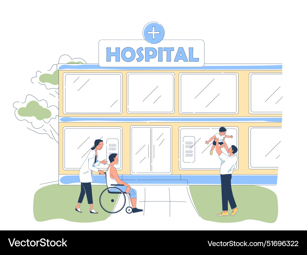 Hospital building concept Royalty Free Vector Image