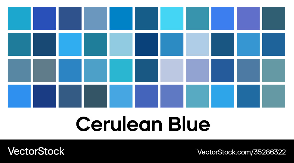 Modern Cerulean Blue Color Palette Royalty Free Vector Image