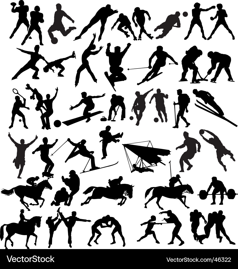 Sports silhouettes Royalty Free Vector Image - VectorStock