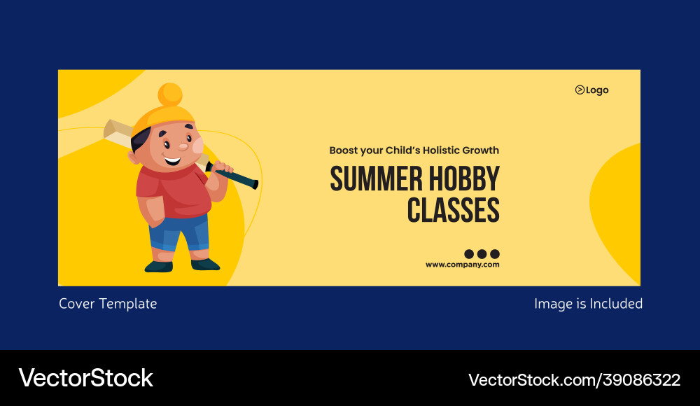 Summer hobby classes cover page Royalty Free Vector Image