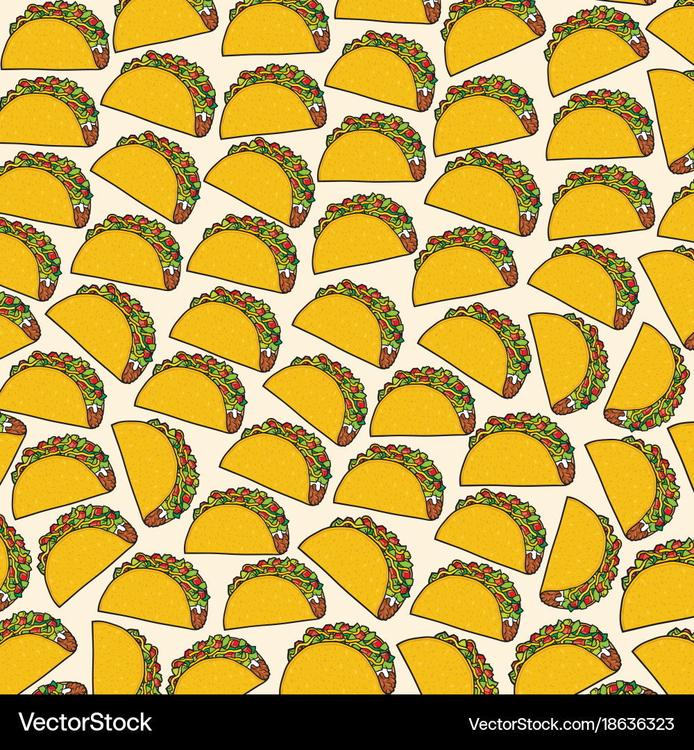 Background pattern with taco - mexican food Vector Image