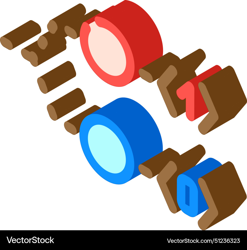 Bit quantum technology isometric icon Royalty Free Vector