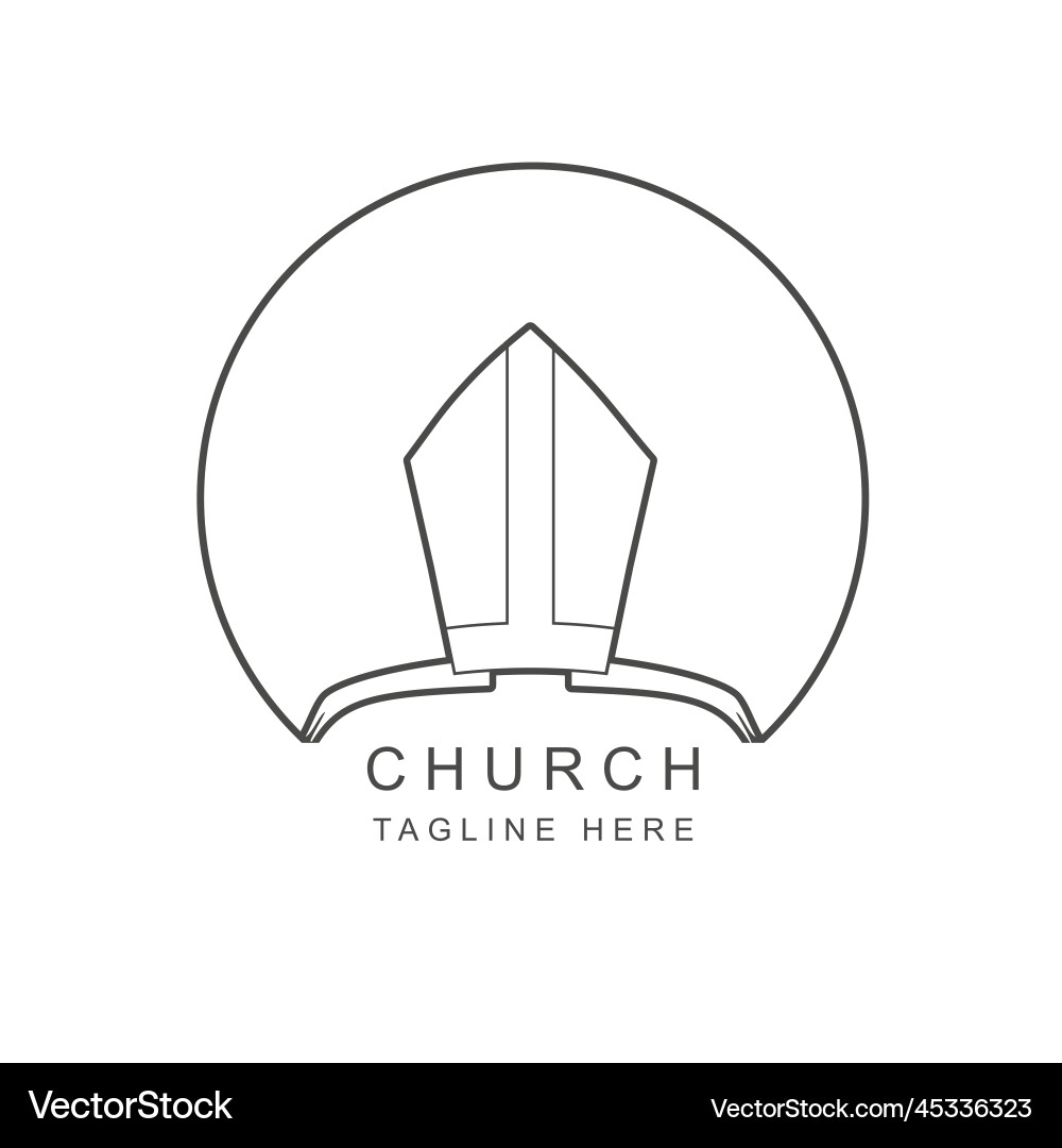 Catholic hat church emblem Royalty Free Vector Image