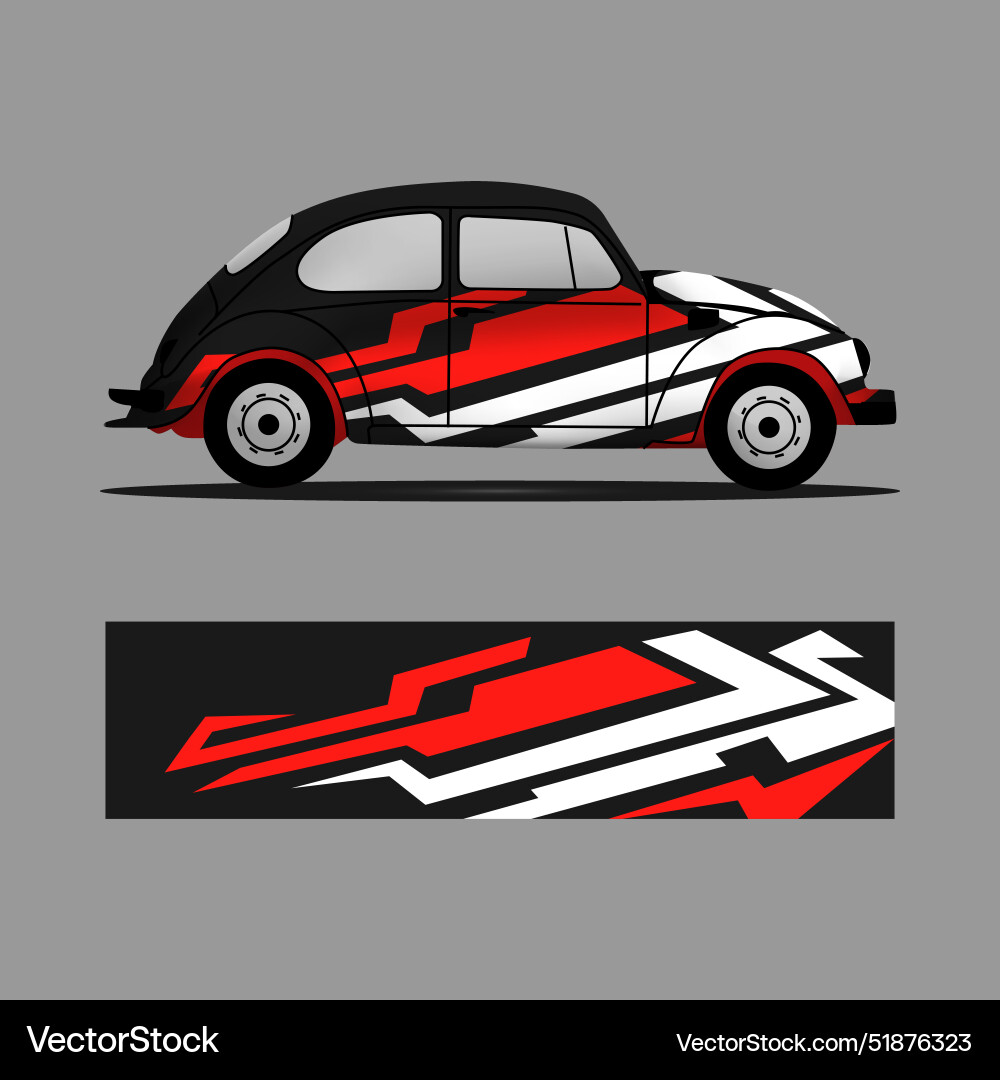 Classic vehicle car wrap sticker design isolated Vector Image