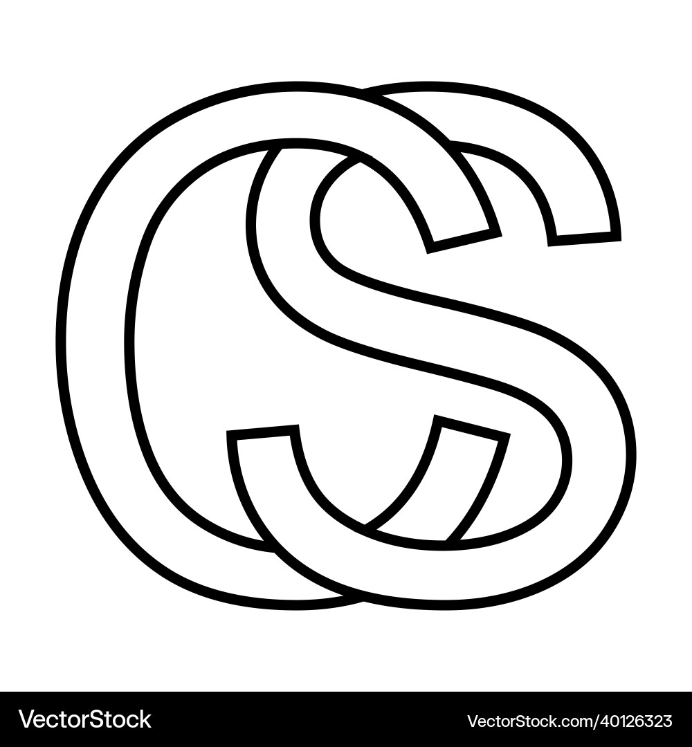 Logo sign sc cs icon interlaced letters c s Vector Image