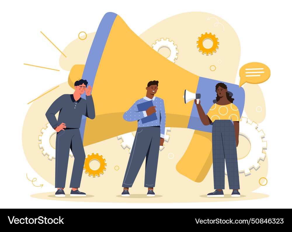 People with megaphone concept Royalty Free Vector Image