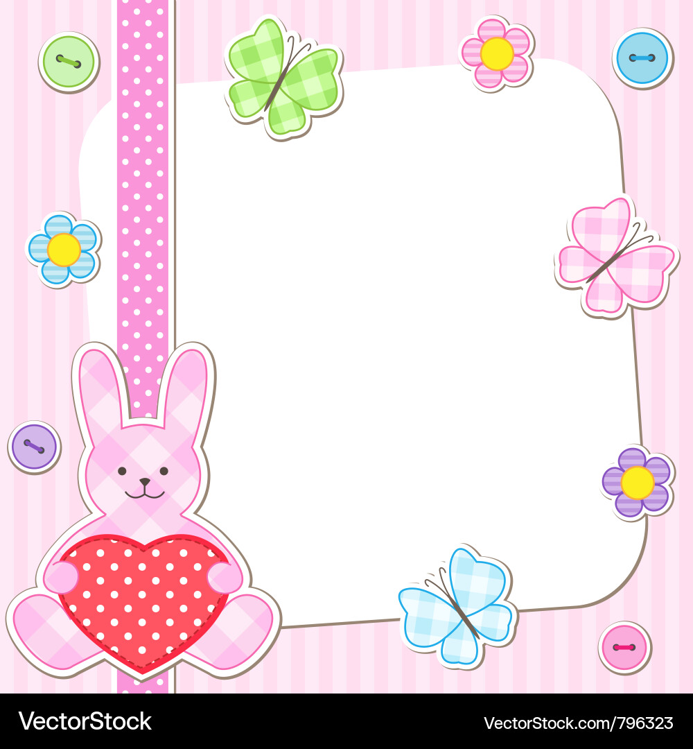 Pink rabbits cards Royalty Free Vector Image - VectorStock