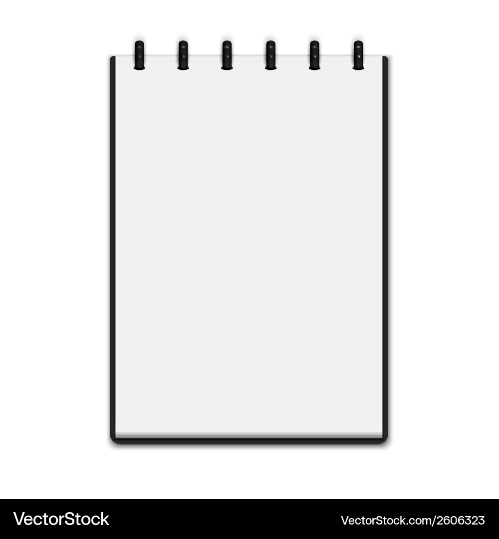 Realistic notepad isolated on white background Vector Image