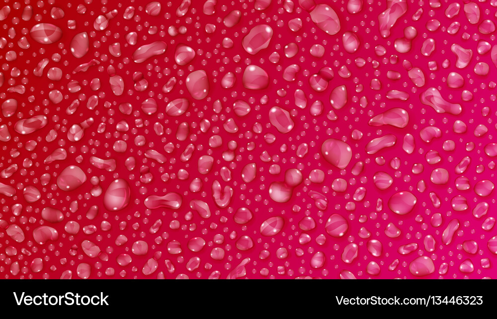 Red background of water drops Royalty Free Vector Image