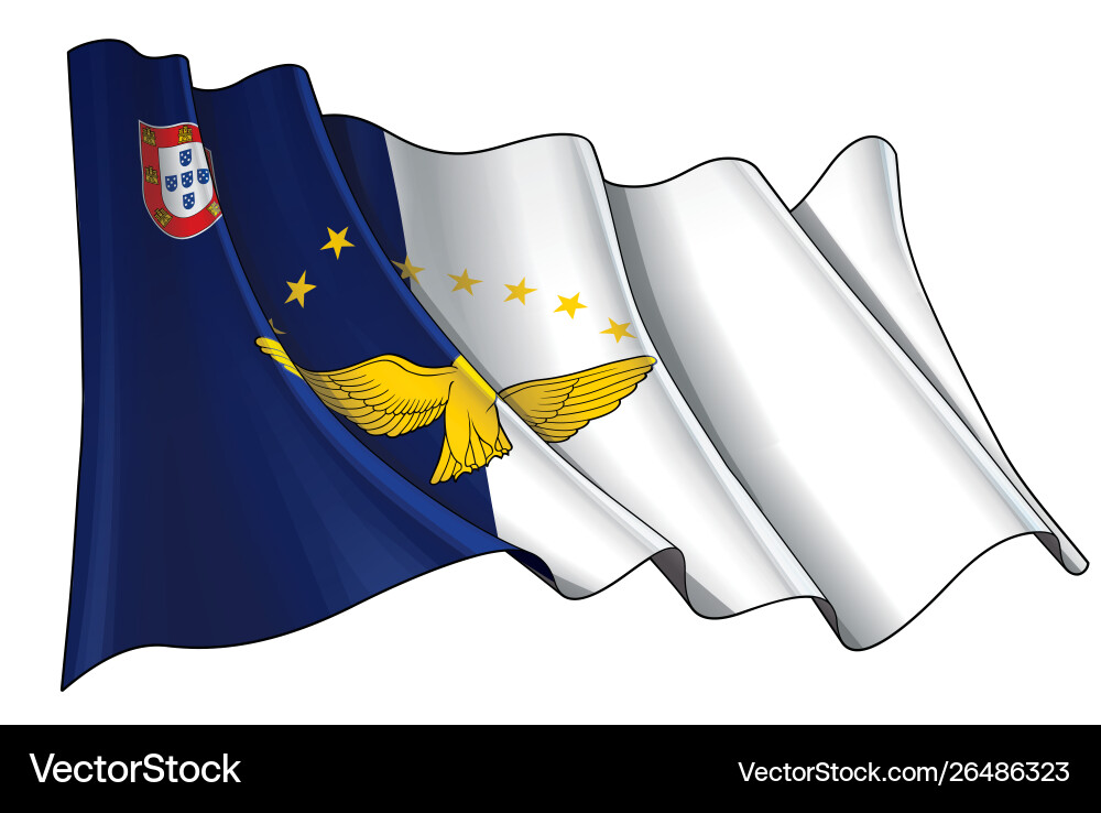 Waving flag azores Royalty Free Vector Image - VectorStock