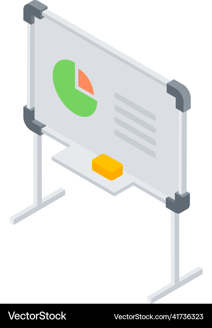 White board with chart for business presentation Vector Image