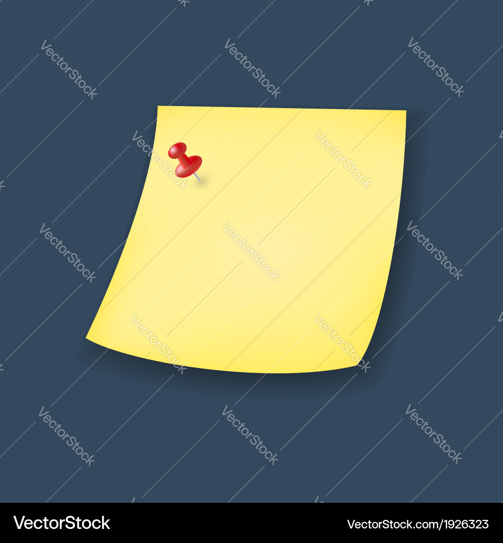 Yellow paper note Royalty Free Vector Image - VectorStock