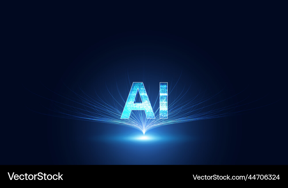 Abstract artificial intelligence on atomic Vector Image