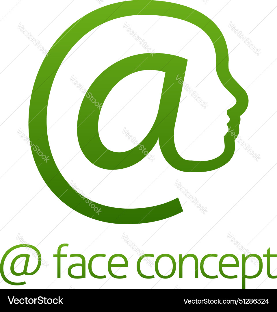 At sign face concept Royalty Free Vector Image