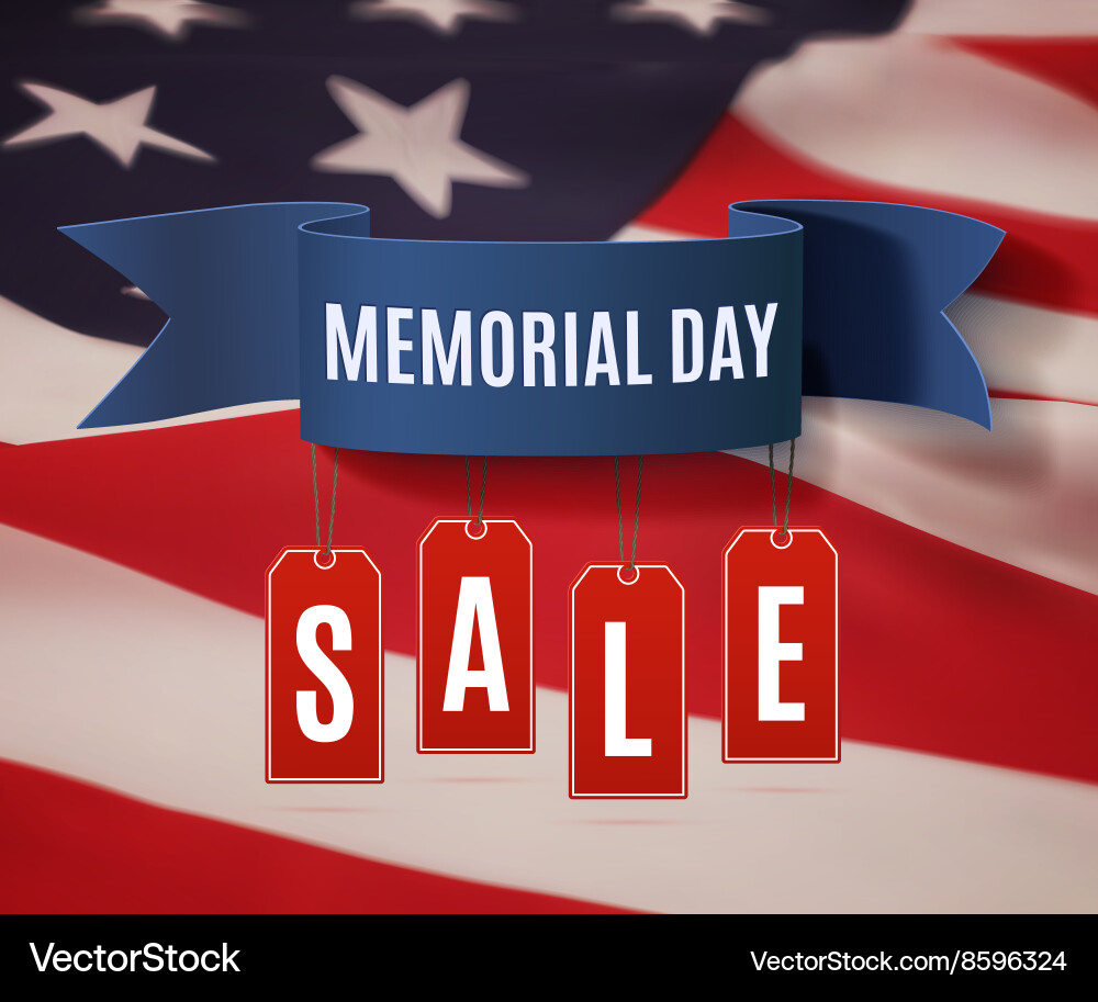Big memorial day sale background template Vector Image