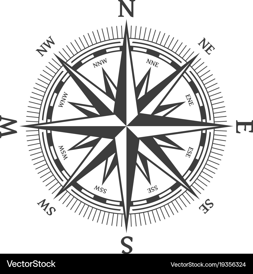 Black wind rose Royalty Free Vector Image - VectorStock