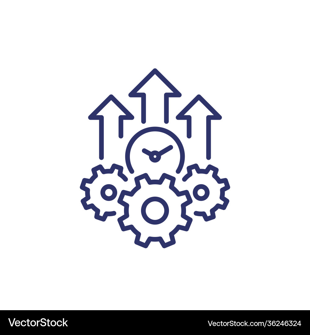 Efficiency growth line icon on white Royalty Free Vector
