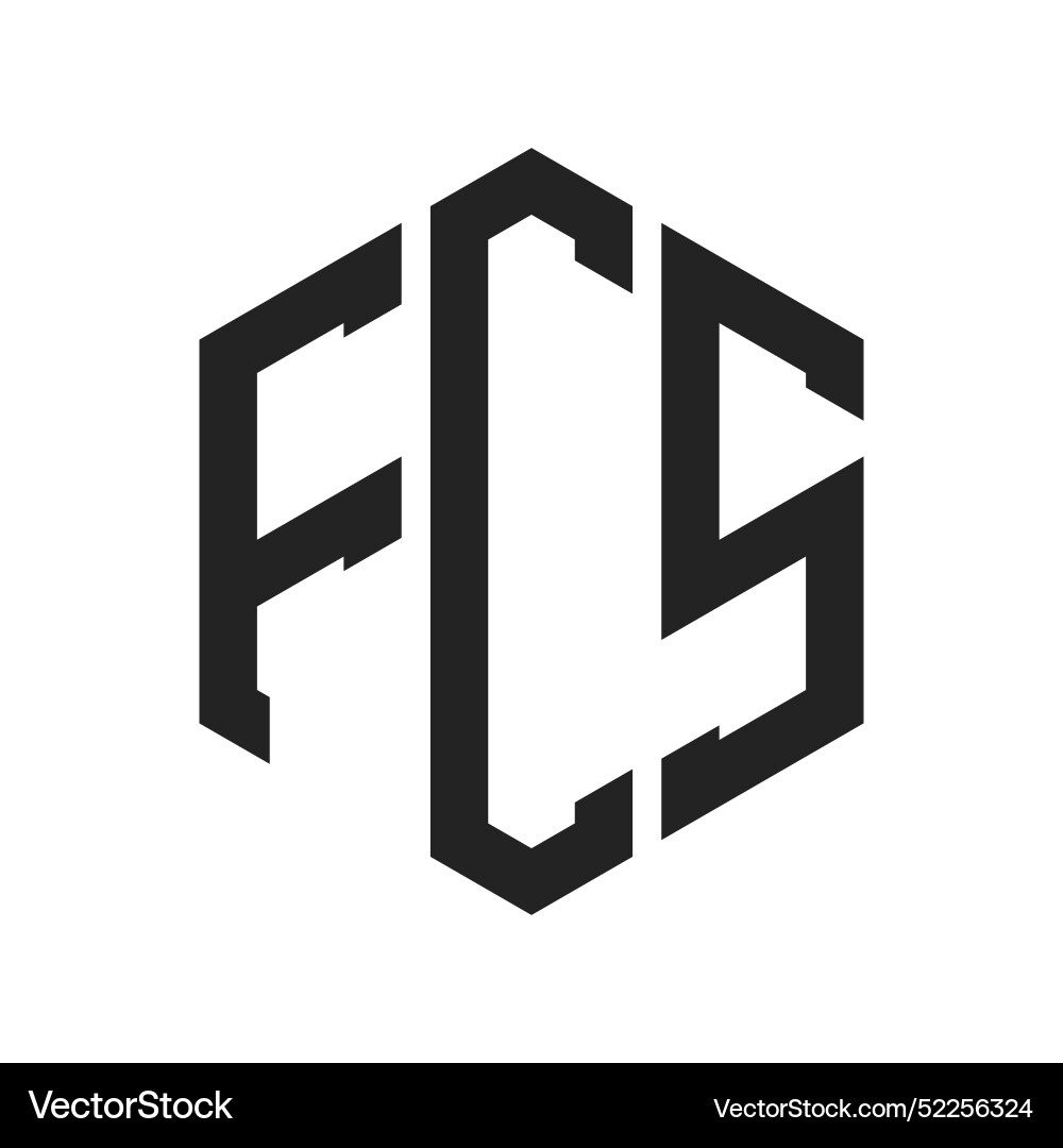 Fcs logo design initial letter monogram Royalty Free Vector