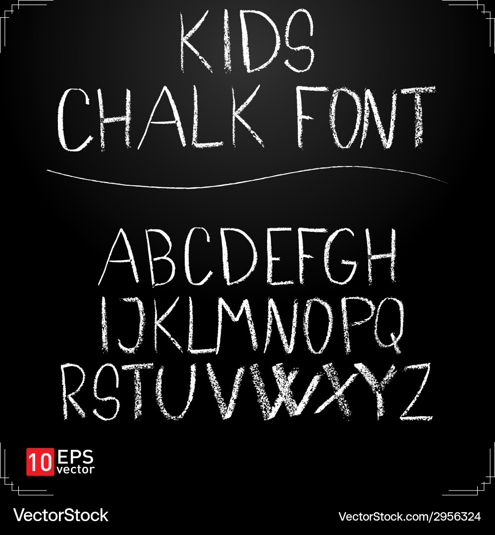 Kids chalk font Royalty Free Vector Image - VectorStock