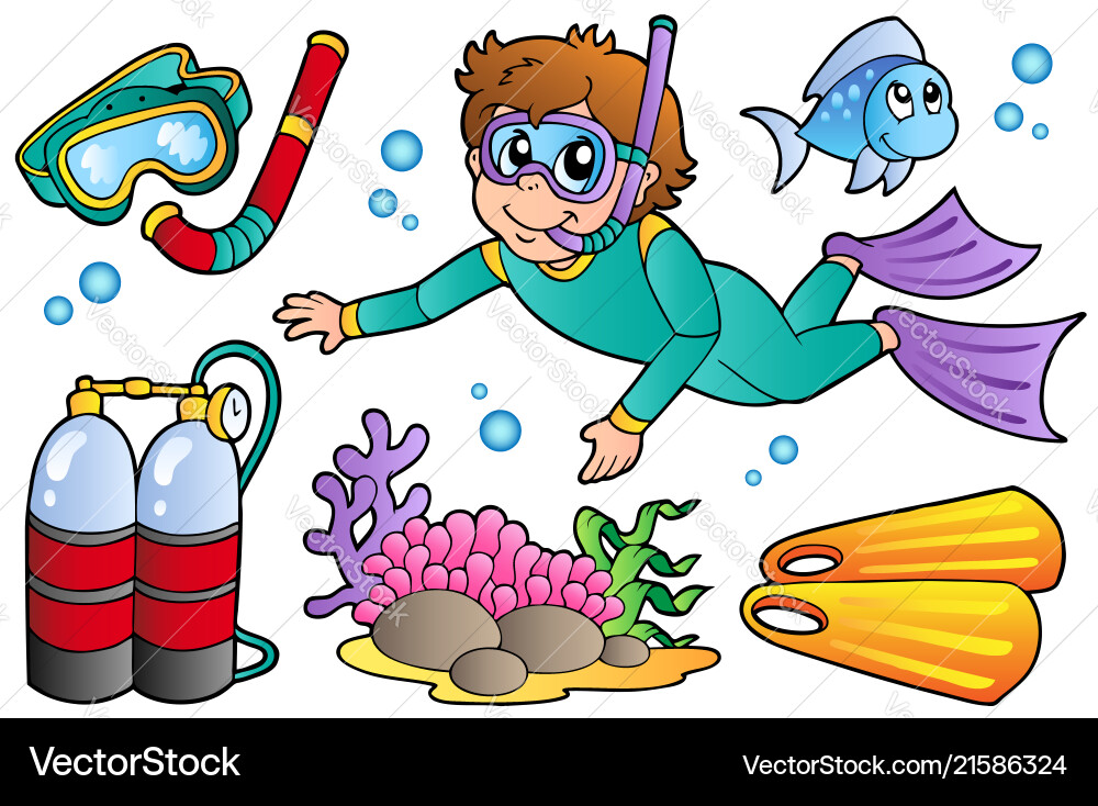 Scuba diving collection Royalty Free Vector Image
